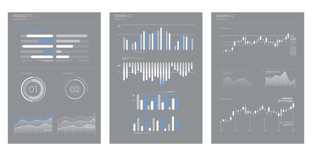 Design business elements charts in color Vector Image