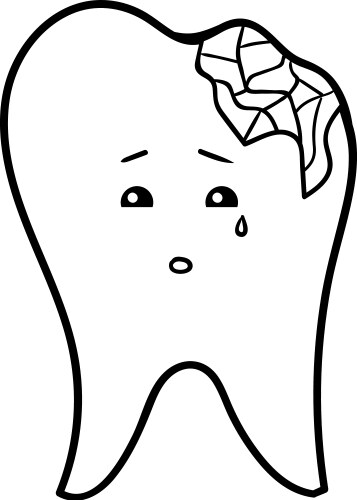Coloring book bad tooth Royalty Free Vector Image
