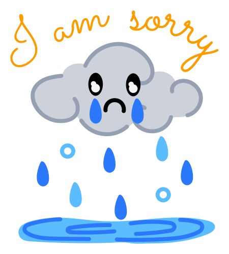 Sad cloud Royalty Free Vector Image - VectorStock