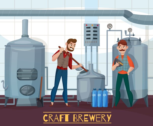 Beer production cartoon set Royalty Free Vector Image