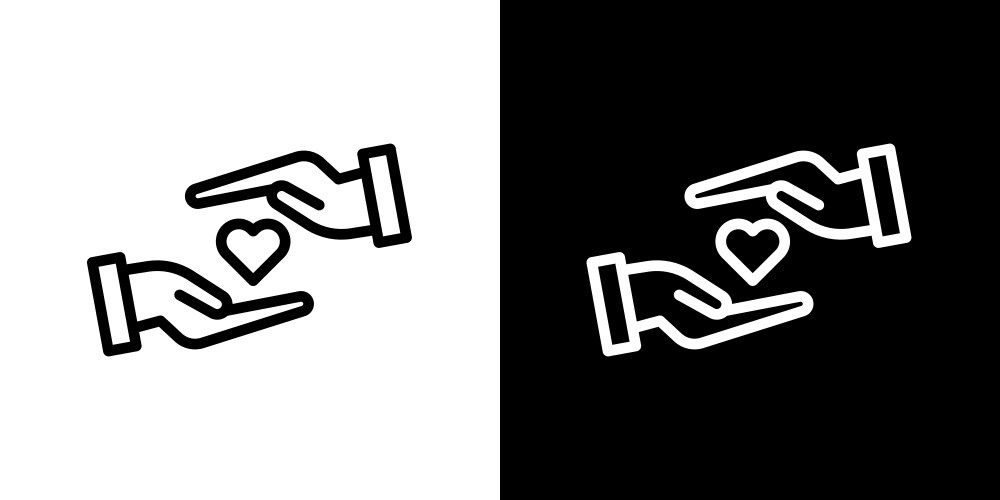 Forgiveness icon set giving promise hands symbol Vector Image