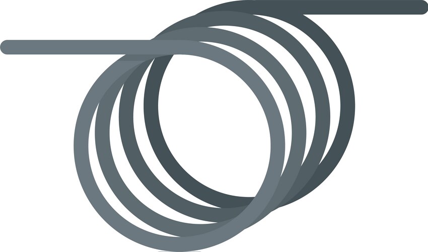 Black spiral cable mockup realistic style Vector Image