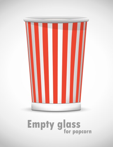 Striped popcorn box container 3d bucket Royalty Free Vector