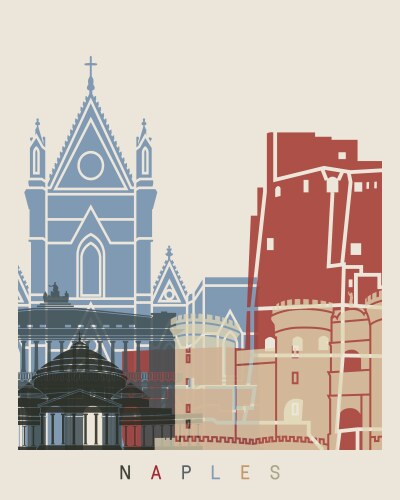 Purple poster with model of bakery in cartoon Vector Image