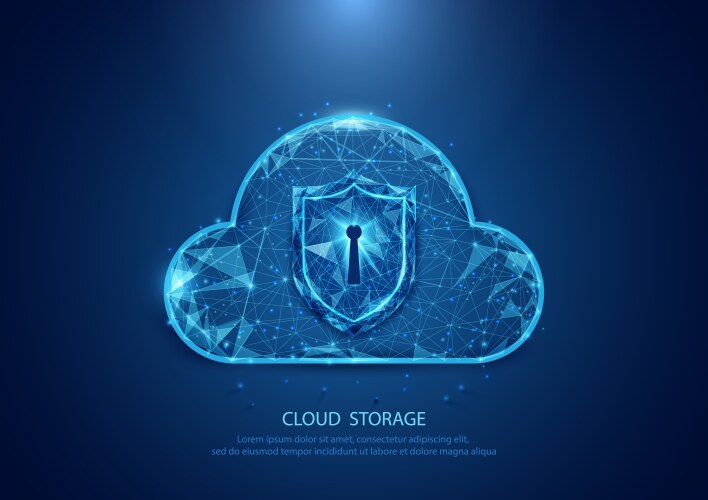 Cloud technology polygonal wireframe art looks Vector Image