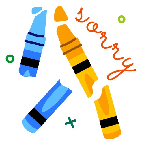 Broken crayons Royalty Free Vector Image - VectorStock