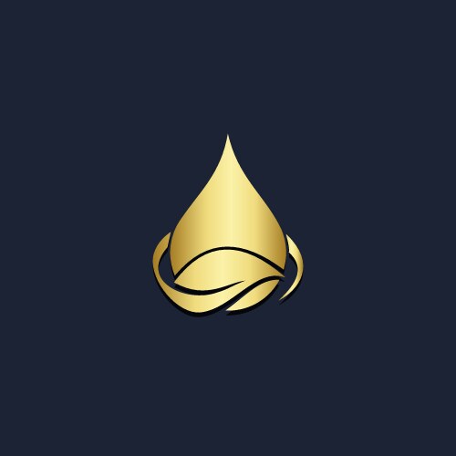 Abstract gold droplet wave logo Royalty Free Vector Image