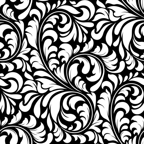 Engraved floral seamless pattern Royalty Free Vector Image