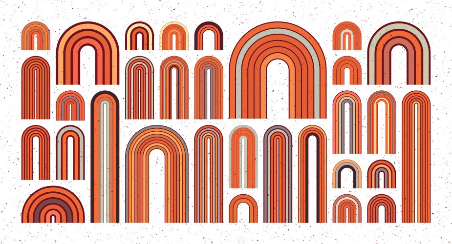 Mid century arch elements modern geometric shapes Vector Image