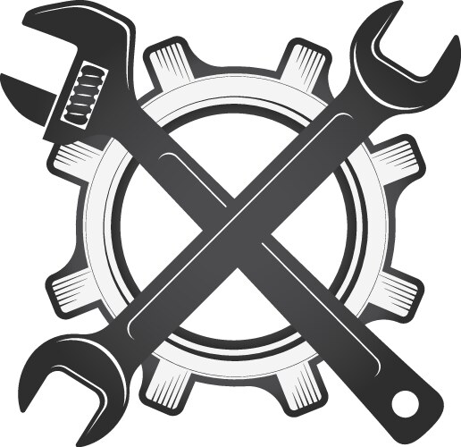 Handyman with a tool symbol Royalty Free Vector Image