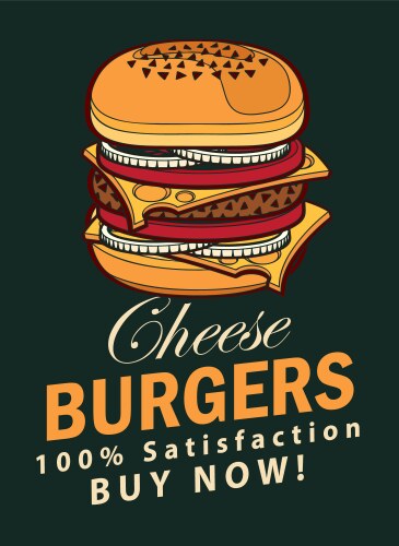 Double cheeseburger letters recipe typography Vector Image