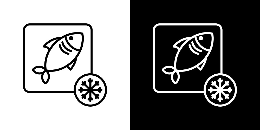 Frozen food icon set ice symbol Royalty Free Vector Image