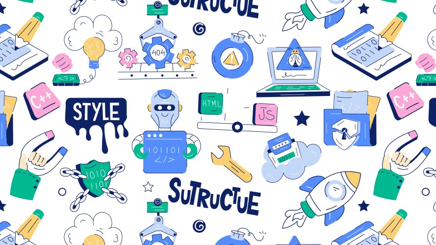 Hand Drawn Showing Concepts Of Programming Vector Image