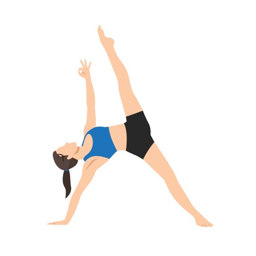 Woman doing side plank with crossed legs exercise Vector Image