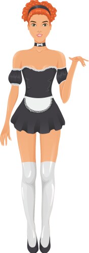 Beautiful girl maid cleaner Royalty Free Vector Image