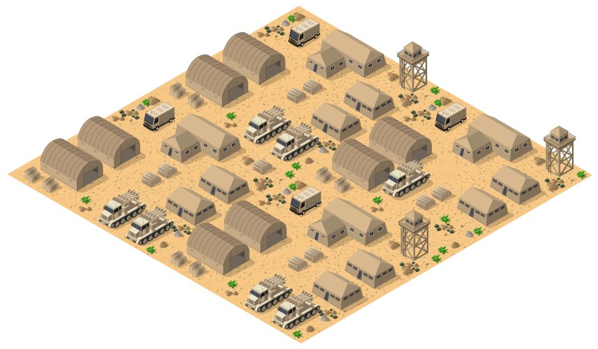 Module object element for building design army Vector Image