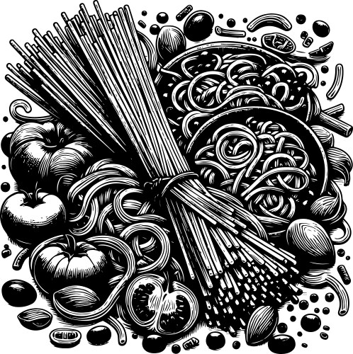 Black and White Pasta Vector Images (over 14,000)