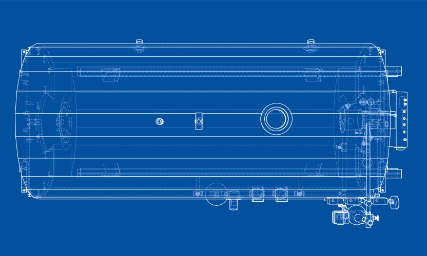 Outline drawing or sketch of cylindrical device Vector Image