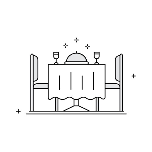 Restaurant dining table dinner Royalty Free Vector Image