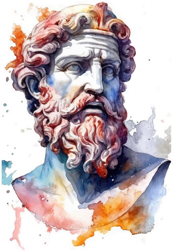 Contemporary art with antique statue head Vector Image