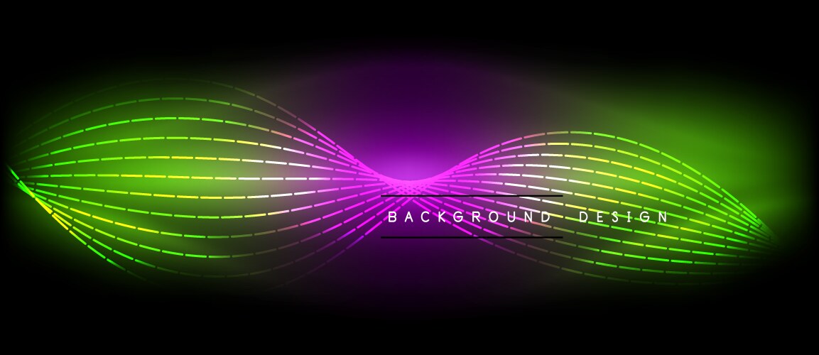 Neon wave lines with blend effect Royalty Free Vector Image