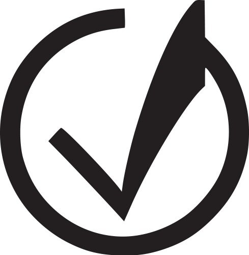 Checkmark - black and white Royalty Free Vector Image
