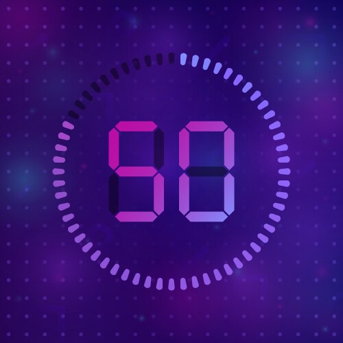 Stopwatch timer digital red countdown Royalty Free Vector
