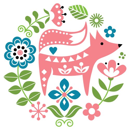 Finnish folk art pattern - scandinavian nordic Vector Image