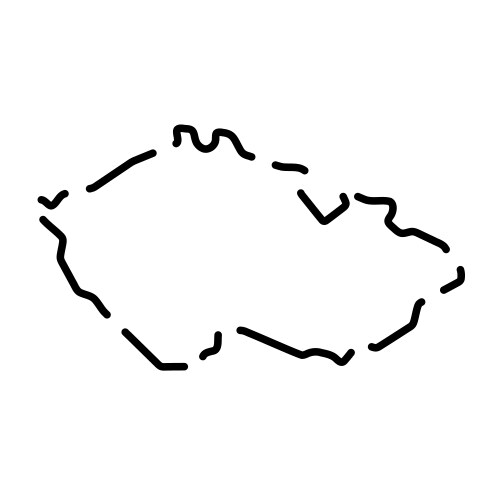 Czech republic simplified outline map Royalty Free Vector