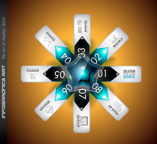 Infographics complex layout with option buttons Vector Image