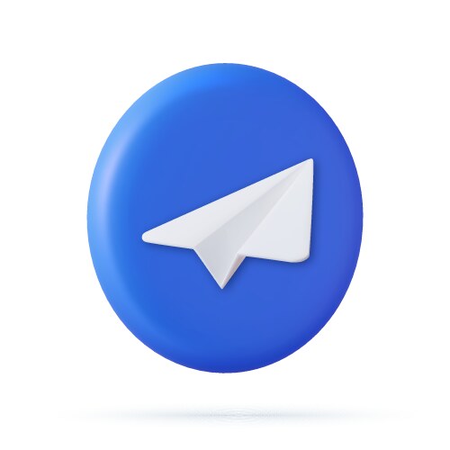 3d telegram app icon symbols Royalty Free Vector Image