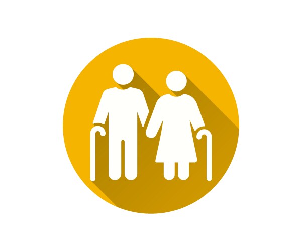 Elderly people help app icon assistance program Vector Image