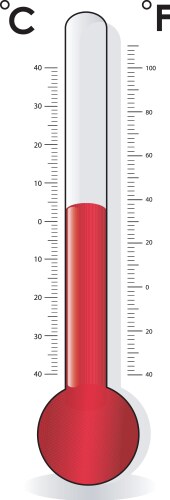 Celsius and fahrenheit meteorology thermometer Vector Image