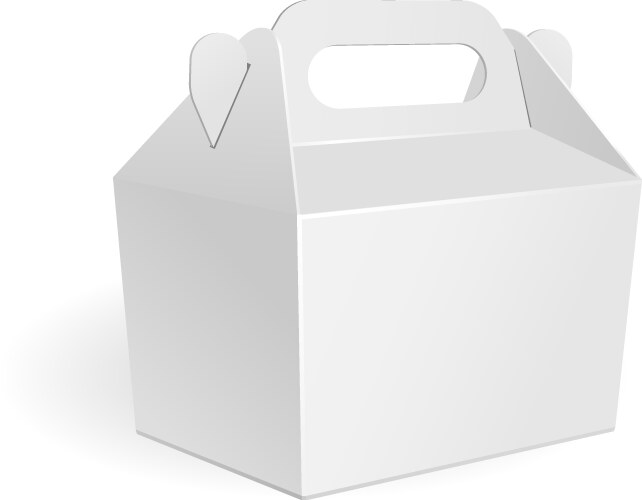 White cardboard carry box for food Royalty Free Vector Image