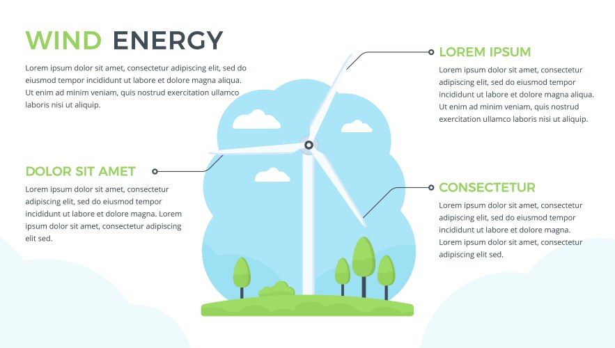 Wind energy - infographic template Royalty Free Vector Image