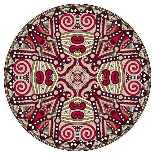 Decorative design of circle dish template Vector Image