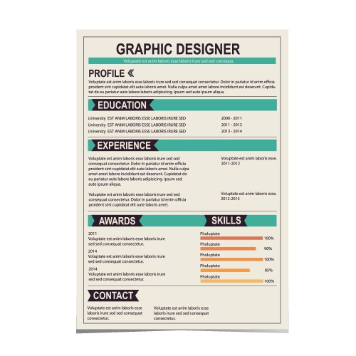 Resume template cv creative background Royalty Free Vector