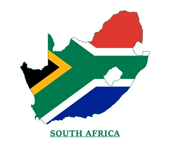 South africa map with regions Royalty Free Vector Image