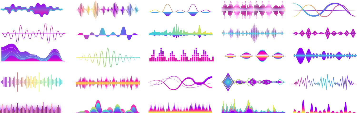 Abstract sound wave voice digital waveform Vector Image