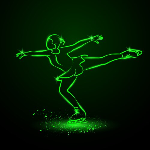 Dancing neon stick figure Royalty Free Vector Image