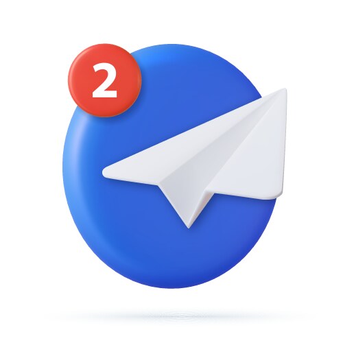3d telegram app icon symbols Royalty Free Vector Image