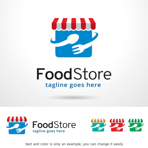 Food store building grocery Royalty Free Vector Image