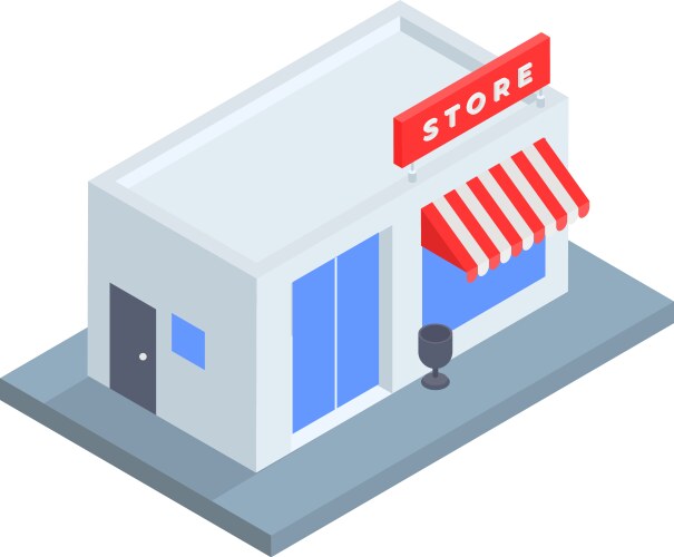 Isometric store building Royalty Free Vector Image