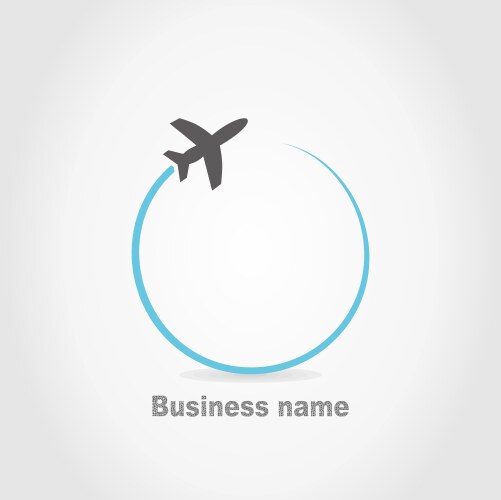 Plane circle maneuver logo icon design template Vector Image