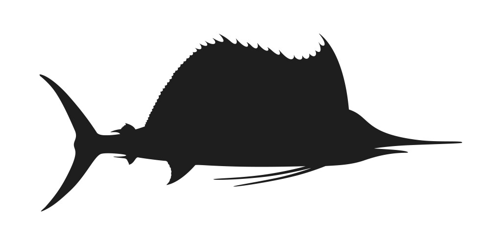 Blue atlantic sailfish Royalty Free Vector Image