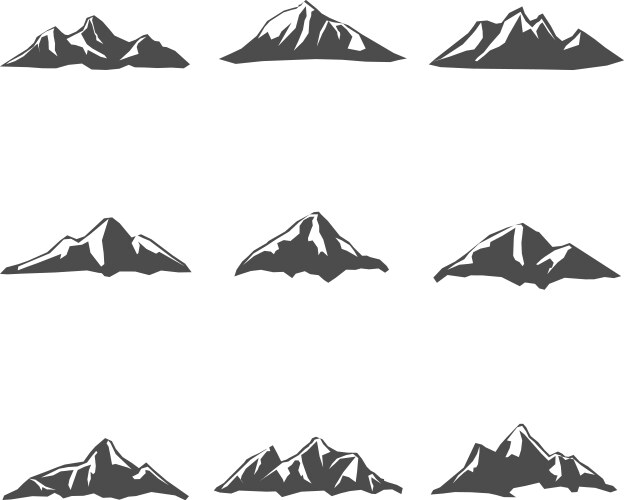 Set of mountain icons Royalty Free Vector Image