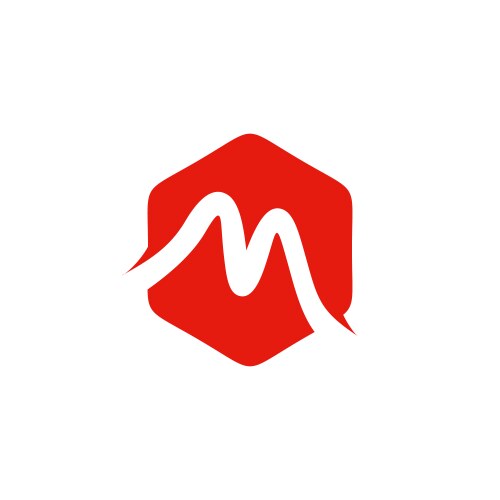 Letter m line logo design Royalty Free Vector Image
