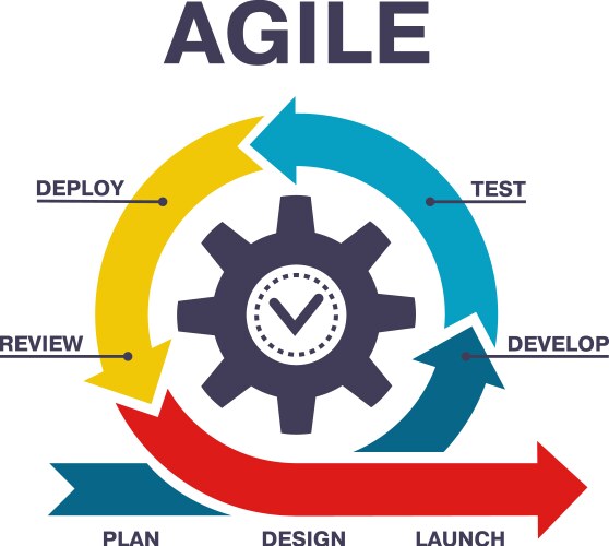 Agile methodology development software process Vector Image