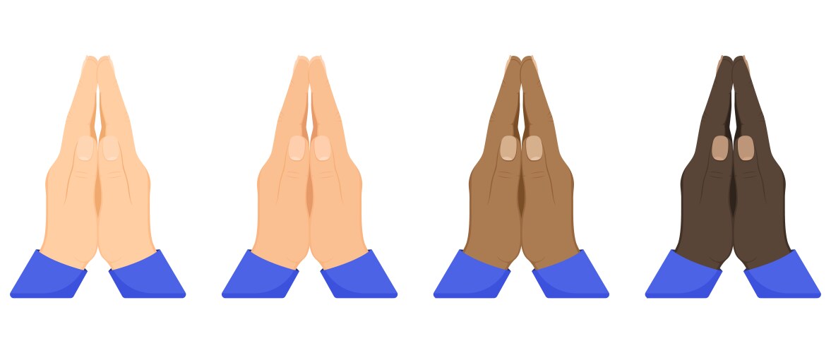 Human hands folded in prayer hand pray symbol Vector Image