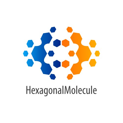 Hexagon shaped morphing circles as molecule Vector Image